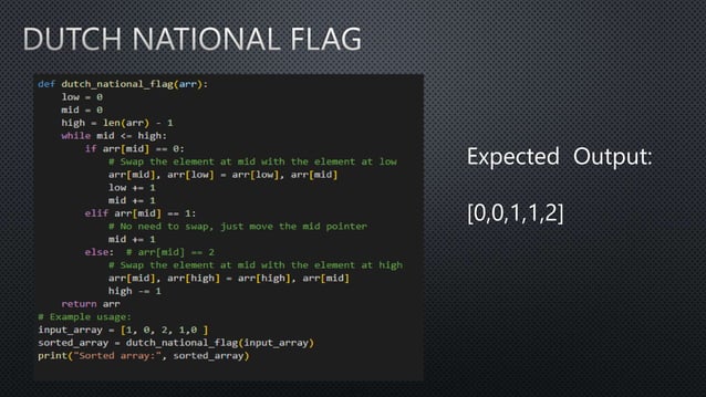 Set operations in python (Dutch national flag and count &say problem).pptx