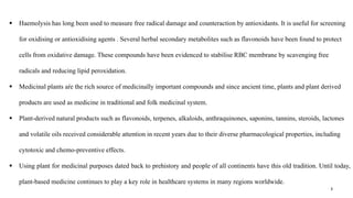 In-vitro Antioxidant, anticariogenic and haemolytic activity of ...