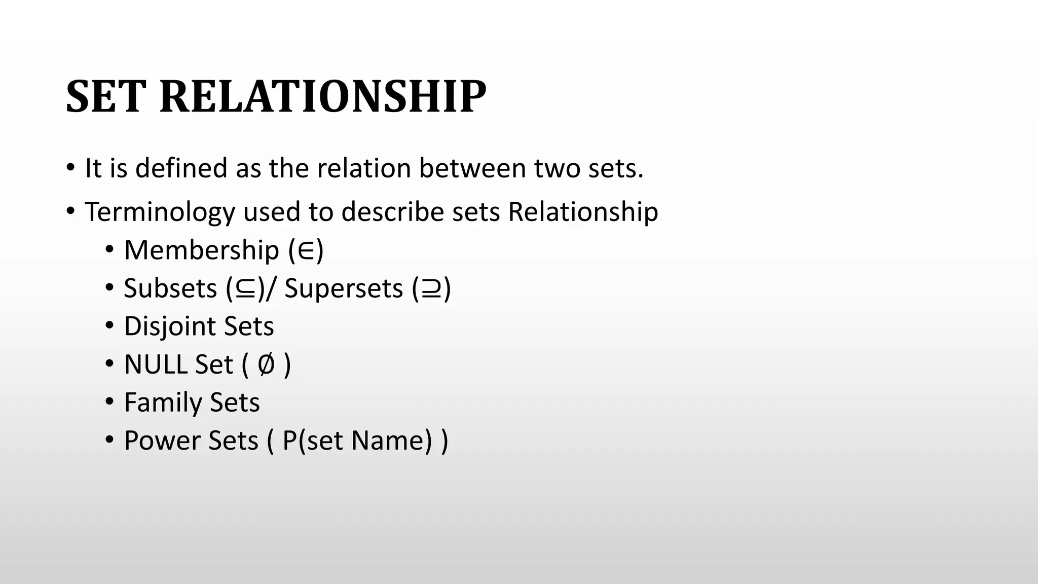Set relationship, set operation and sigmoid | PPT