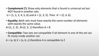 Set relationship, set operation and sigmoid | PPTX