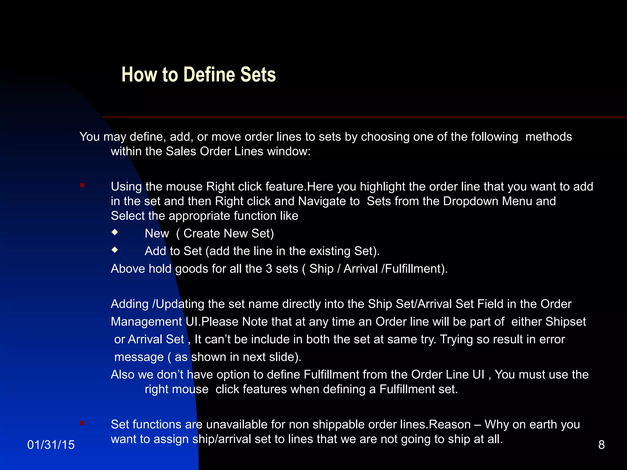 Order Line Sets in Oracle Order Management | PPT