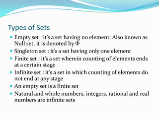 Sets in Maths | PPTX