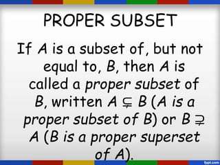 Sets in mathematics | PPT