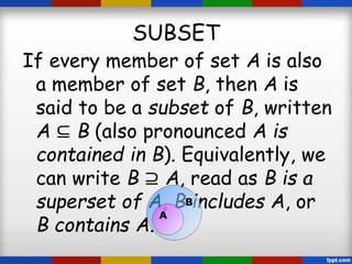 Sets in mathematics | PPT | Physics | Science