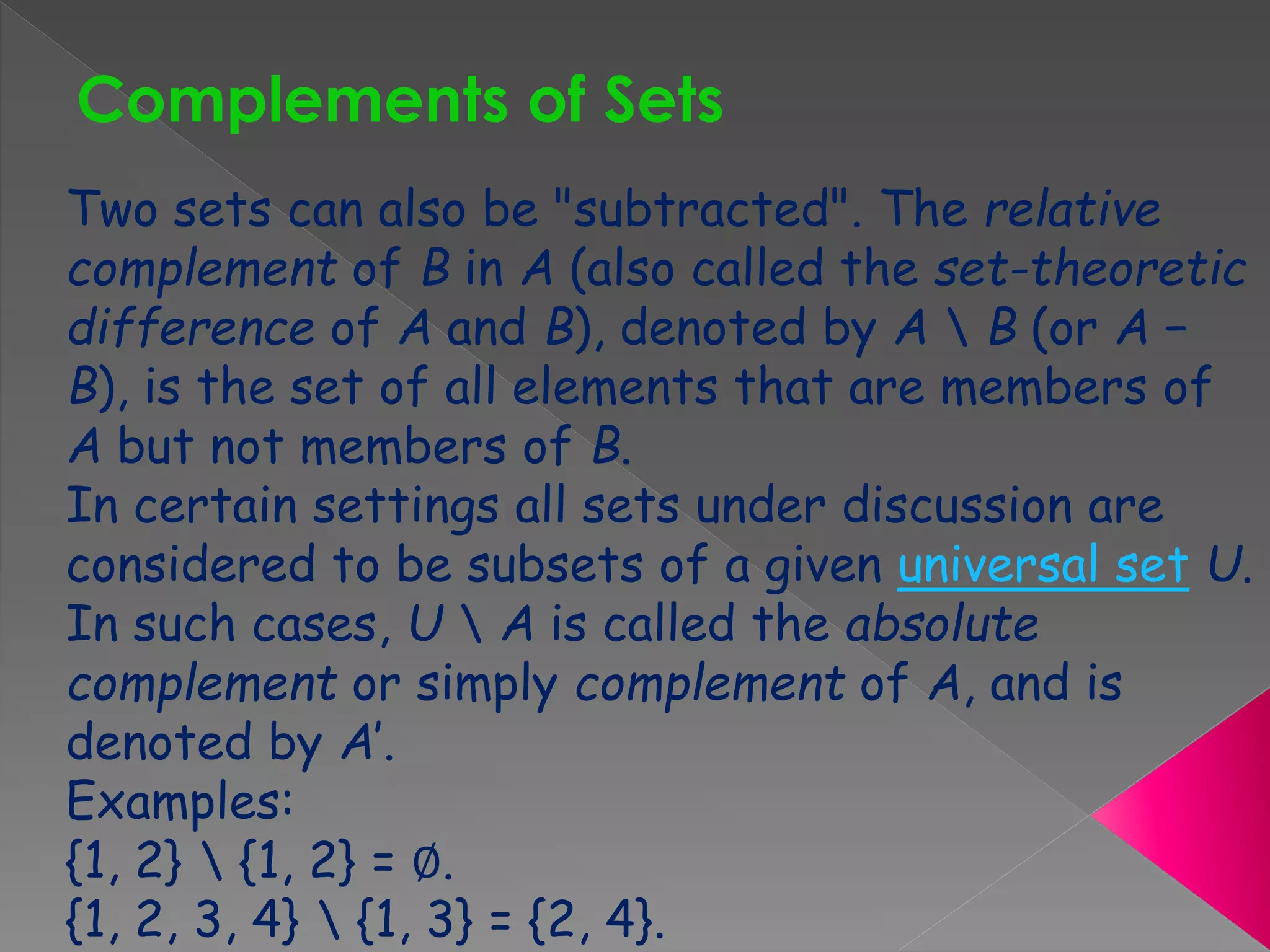 Sets class 11 | PPTX