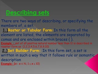 Sets class 11 | PPTX