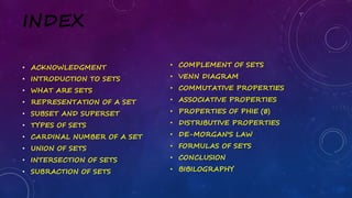 Sets (Mathematics class XI) | PPTX