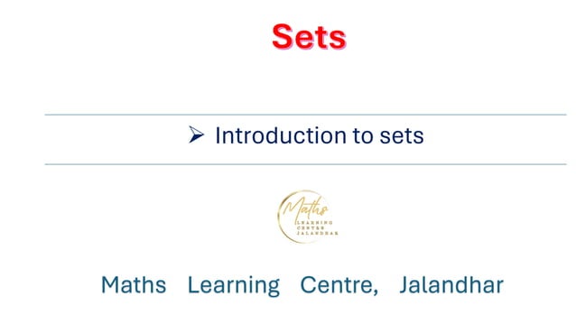 Introduction To Sets Sets Relations And Functions Ppt