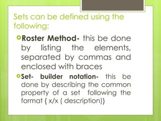 Introduction to Sets, Elements and Subsets | PPTX | Consumer Electronics | Technology & Computing