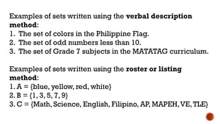 sets.pptxis a collection of well-defined, distinct objects | PPTX