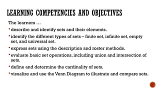 sets.pptxis a collection of well-defined, distinct objects | PPTX