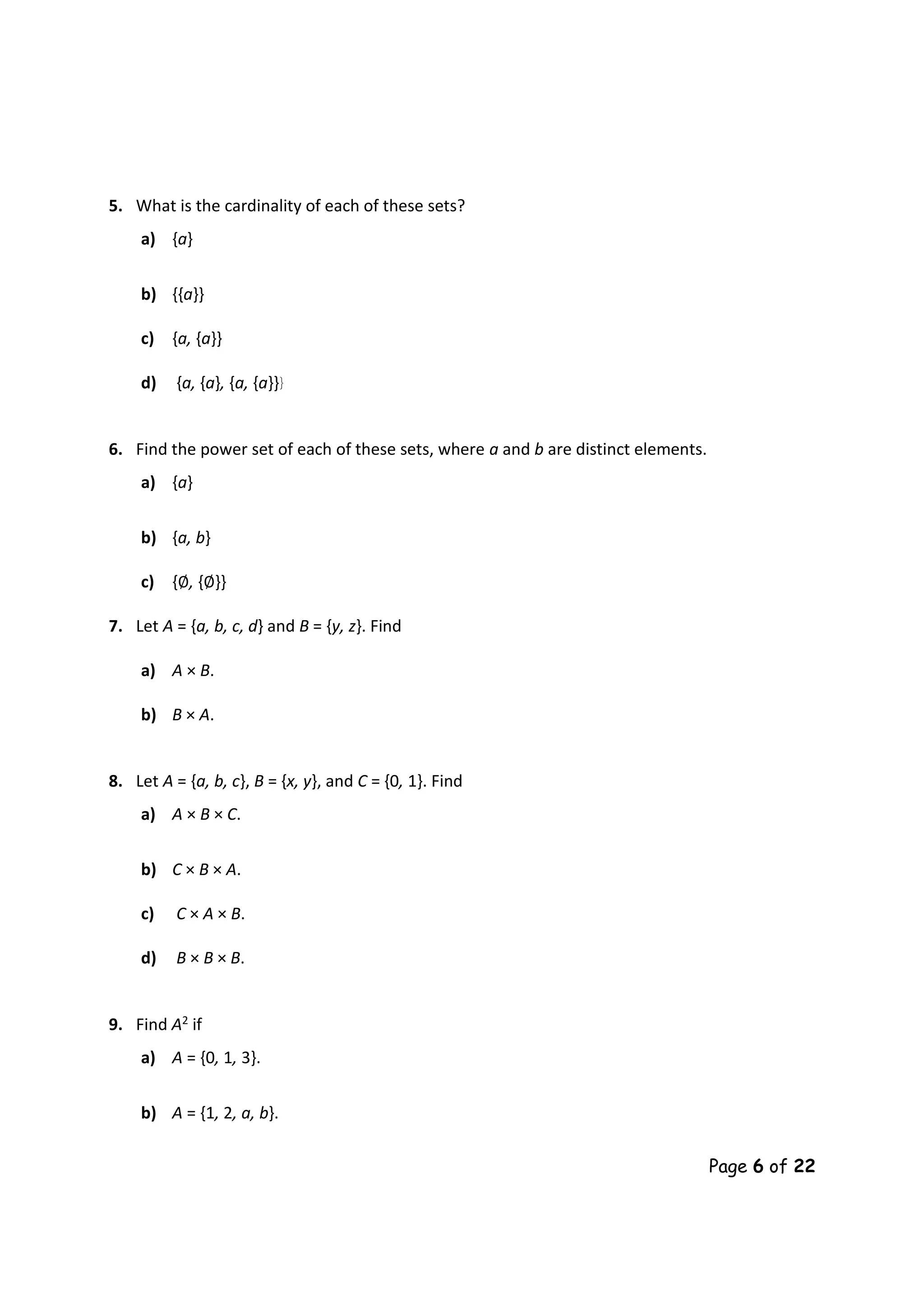 Sets functions-sequences-exercises | PDF