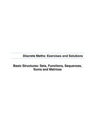 Sets functions-sequences-exercises | PDF