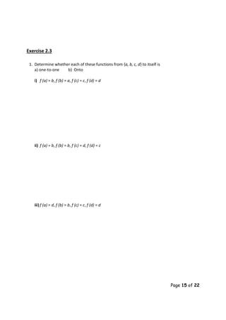 Sets functions-sequences-exercises | PDF