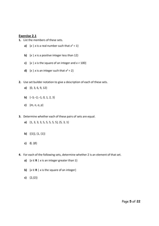 Sets functions-sequences-exercises | PDF