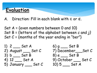 Well-defined sets | PPTX