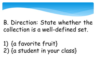Well-defined sets | PPTX