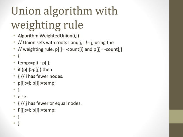 Sets and disjoint sets union123 | PPT