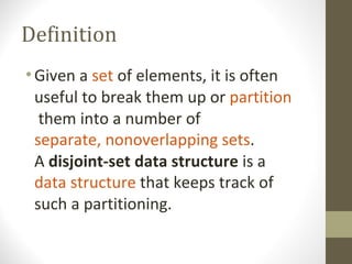 Sets and disjoint sets union123 | PPT