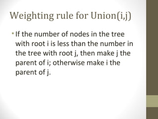 Sets and disjoint sets union123 | PPT