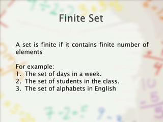 Sets and there different types. | PPTX