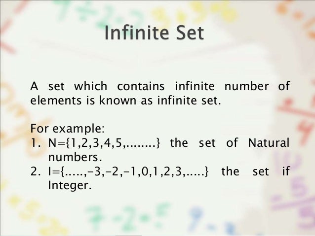 Infinite Set Examples In Daily Life Comparing Different Types Of Sets