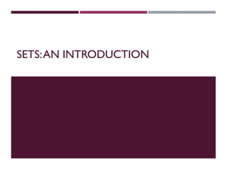 Sets an introduction | PPT