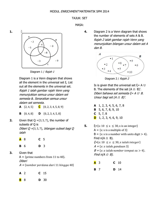 Sets answer | PDF