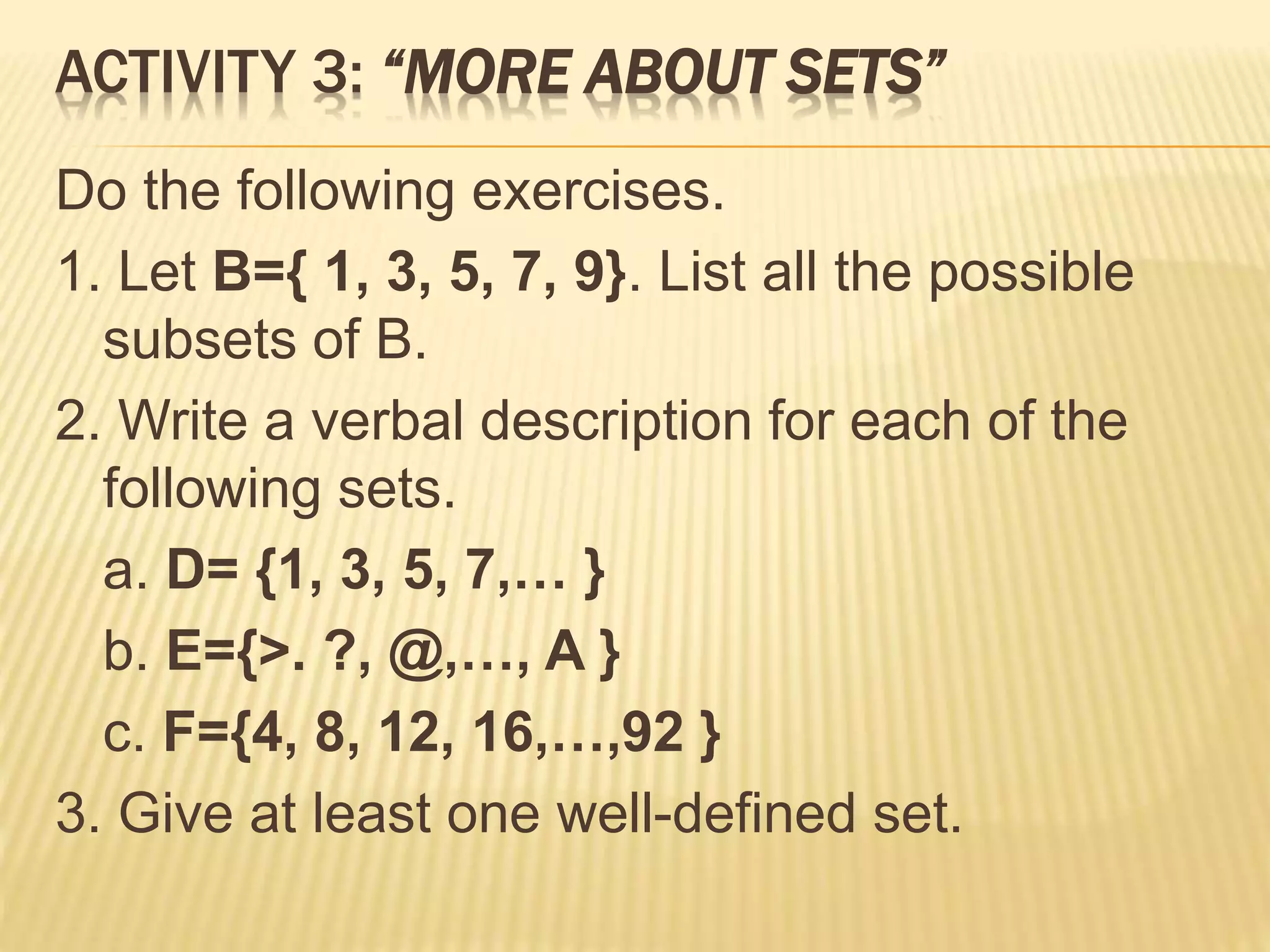 Sets Introduction | PPTX