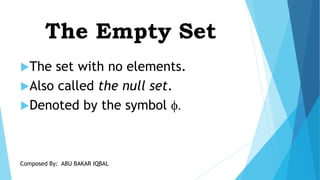 Sets in Mathimatics ,basic definitions and examples | PPT