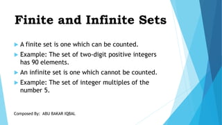 Sets in Mathimatics ,basic definitions and examples | PPT