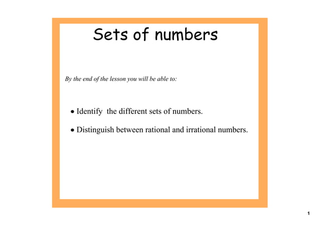 Sets of numbers | PDF