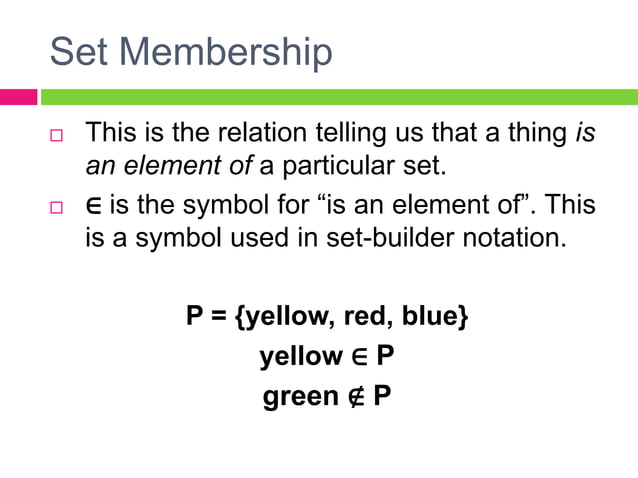 Sets Part I The Basics | PPTX