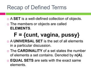 Sets Part II: Operations | PPTX | Physics | Science