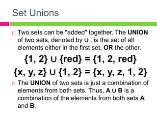 Sets Part II: Operations | PPTX | Physics | Science