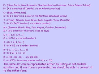 Introduction to sets in mathematics pptx | PPT