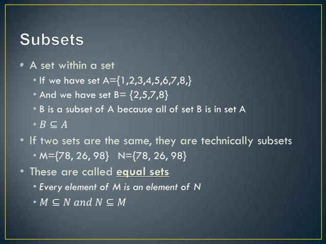 Sets, subsets, compliments | PPTX