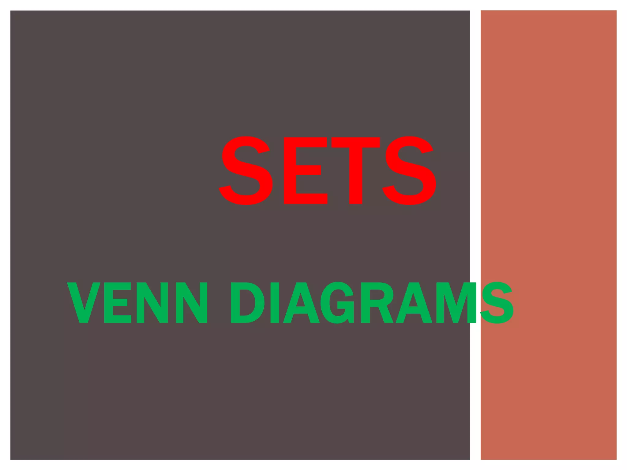 Sets venn diagrams | PPTX