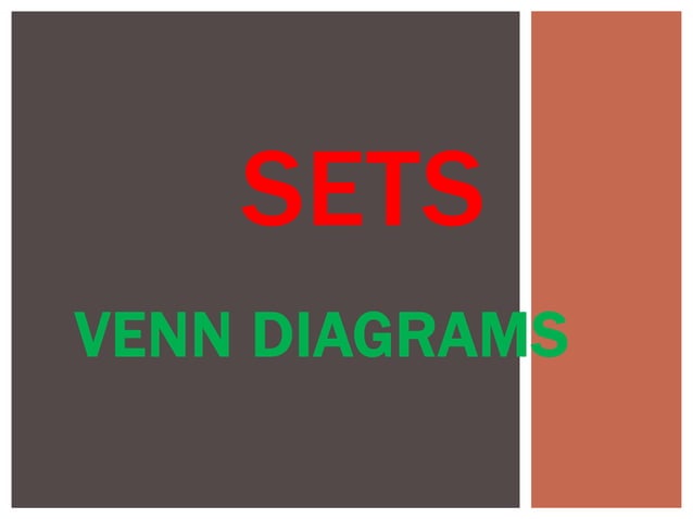 Sets venn diagrams | PPTX