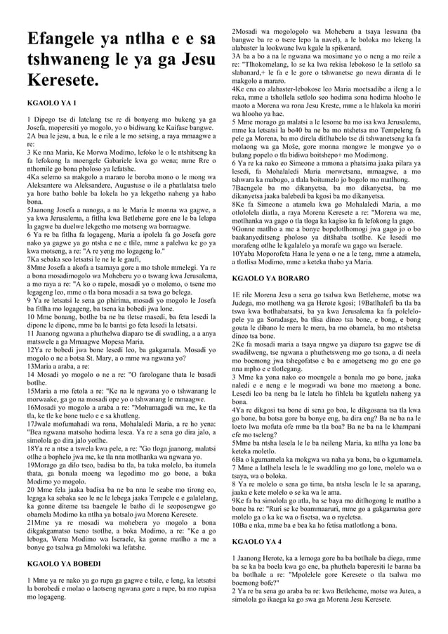 Setswana - The First Gospel of the Infancy of Jesus Christ.pdf