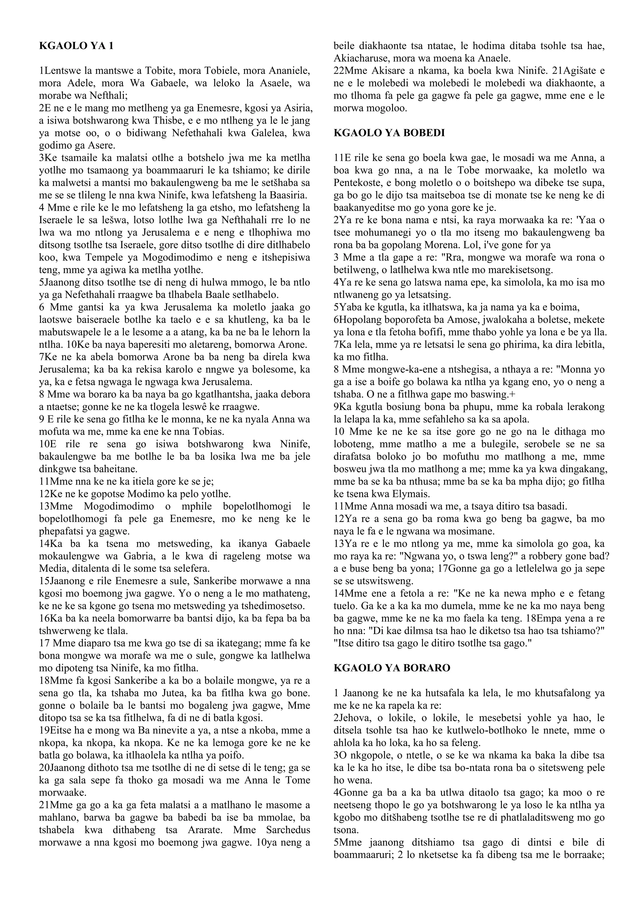 Setswana - Tobit.pdf