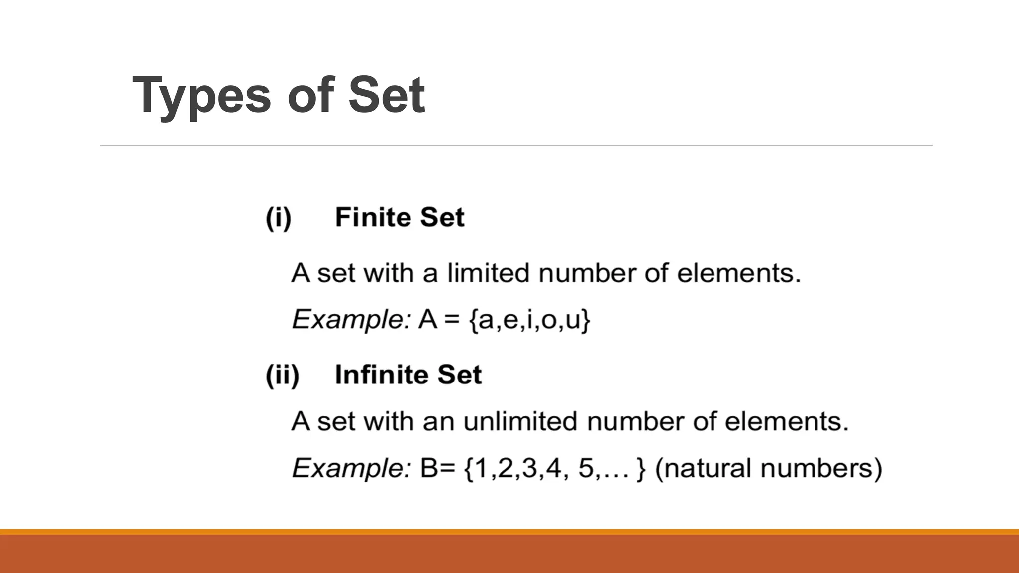 Sets and Types of Sets for understanding | PPT