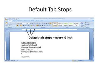 Set Tab Stops | PPTX
