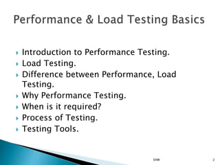 Performance and Load Testing | PPTX | Operating Systems | Computer ...