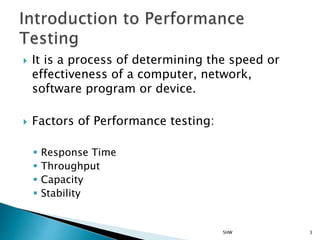 Performance and Load Testing | PPTX