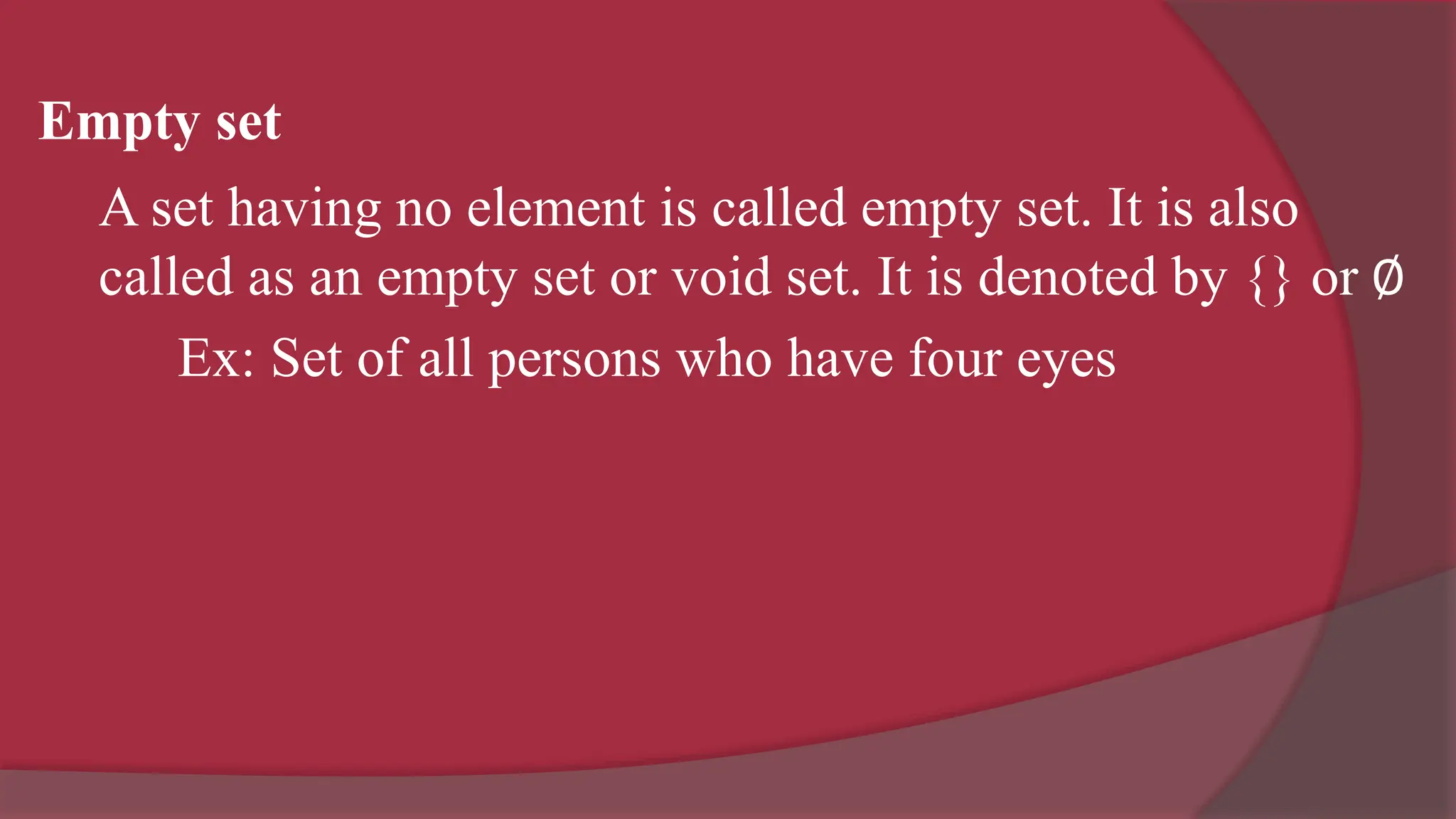 SET THEORY, definition of set, notation, representation of set and types of set | PPT | Physics ...