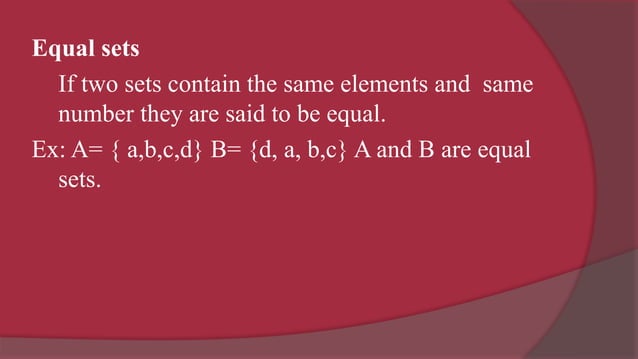 SET THEORY, definition of set, notation, representation of set and types of set | PPT