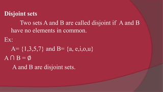 SET THEORY, definition of set, notation, representation of set and types of set | PPT | Physics ...