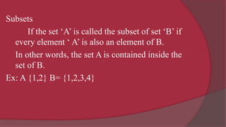 SET THEORY, definition of set, notation, representation of set and types of set | PPT | Physics ...