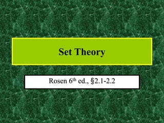Introduction to set theory with application | PPT